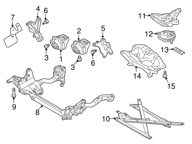 Genuine VW/Audi 8R0198381C Engine Mount; Left, Right Front - Audi ...