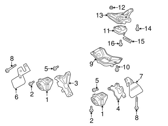 Genuine VW/Audi 8R0198381L Engine Mount - Audi | 8K0198381AF 8K0198381C ...
