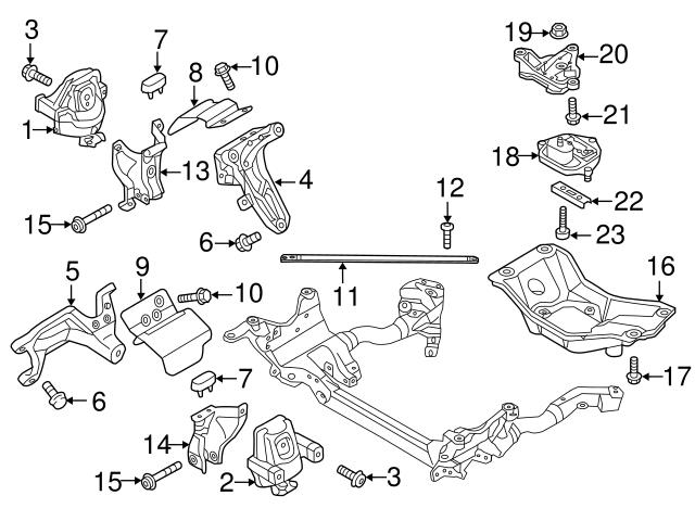 Genuine VW/Audi 8R0199381AR Engine Mount; Left - Audi | AU8R0199381AR