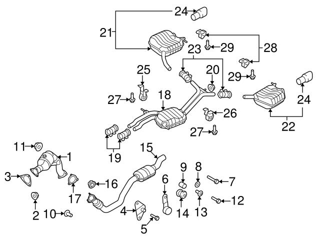 Genuine VW/Audi 8R0253144B Exhaust System Hanger Bracket; Rear Left ...