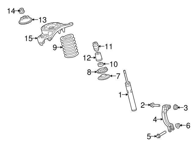 Genuine VW/Audi 8R0413031G Shock Absorber; Front Left or Right - Audi ...