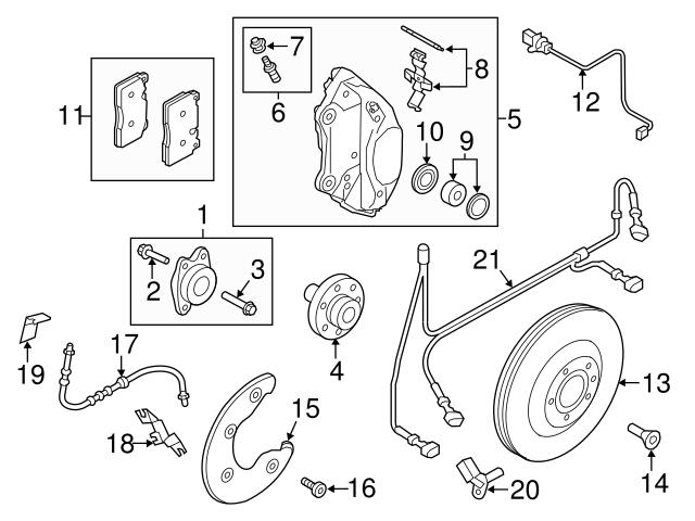 Genuine VW/Audi 8R0698269 Disc Brake Anti-Rattle Clip Set; Left, Right ...