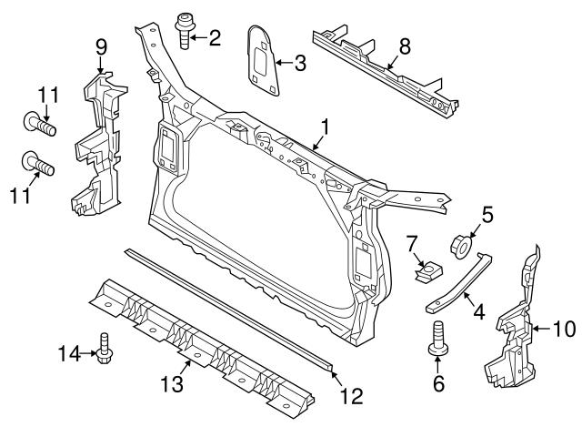 Genuine VW/Audi 8R0805528A Radiator Support Panel Brace; Right - Audi ...