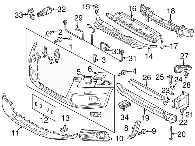 Genuine VW/Audi 8R0807278C Bumper Cover Bracket; Right - Audi ...