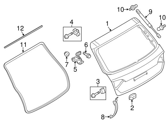 Genuine VW/Audi 8R0827299B Liftgate Hinge; Left - Audi | 8R0827299A ...