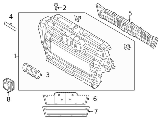 Genuine VW/Audi 8R0853692B Grille Bracket - Audi | AU8R0853692B