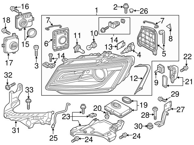Genuine VW/Audi 8R0941356 Headlight Bracket; Right - Audi | AU8R0941356