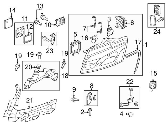 Genuine VW/Audi 8R0998121 Headlight Restoration Kit; Left Inner - Audi ...