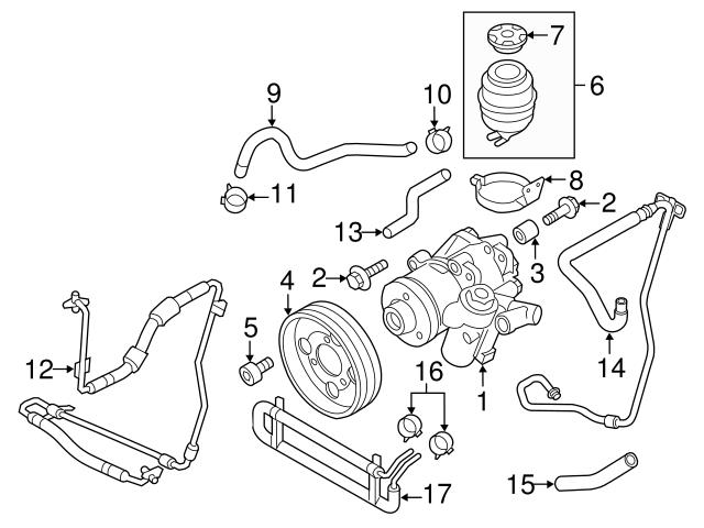 Genuine VW/Audi 8R1422893AD Power Steering Pressure Hose - Audi ...