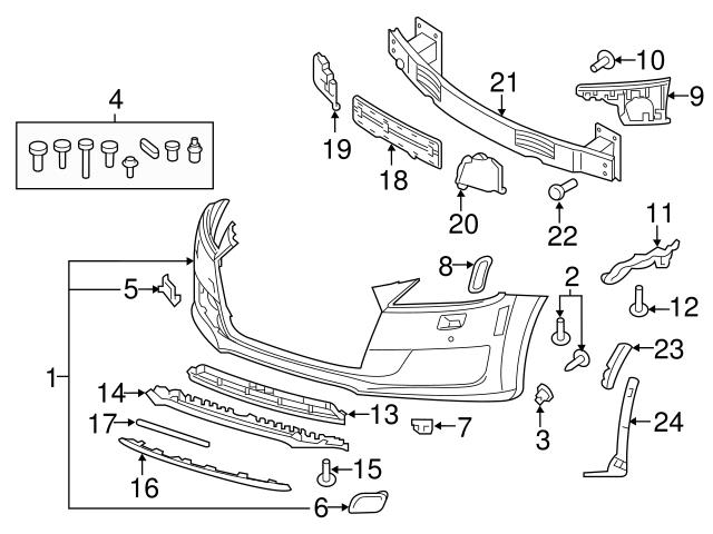 Genuine VW/Audi 8S0098623A Bumper Cover Hardware Kit - Audi | 8S0098623 ...