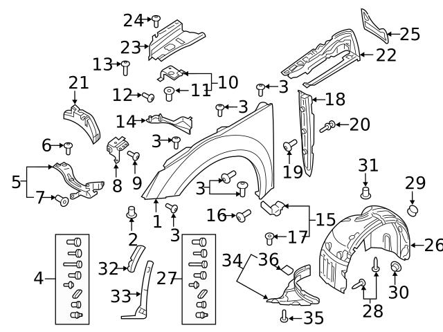 Genuine VW/Audi 8S0821131 Fender Bracket; Left - Audi | AU8S0821131