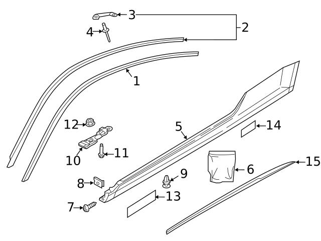 Genuine VW/Audi 8S0898909 Rocker Panel Molding Hardware Kit; Left ...