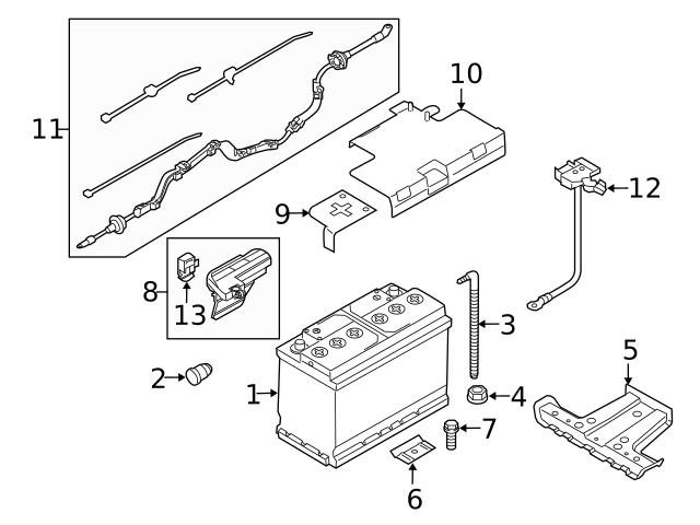 Genuine VW/Audi 8S0915181C Battery Cable - Audi | AU8S0915181C