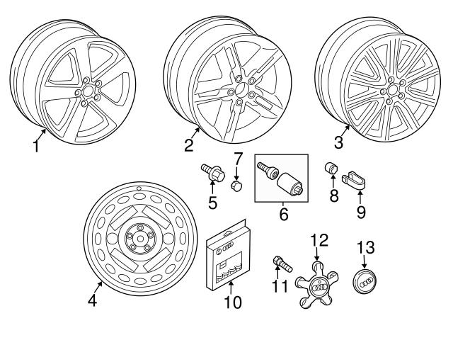 Genuine VW/Audi 8T0601170A7ZJ Wheel Cap - Audi | 8T0601170A AU8T0601170A7ZJ