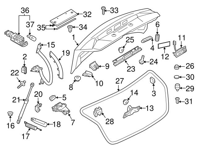 Genuine VW/Audi 8T0827569E Trunk Trim Panel; Rear Inner - Audi ...