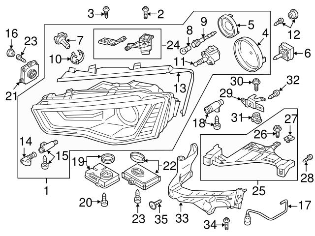 Genuine VW/Audi 8T0941454B Headlight Bracket; Right - Audi | AU8T0941454B