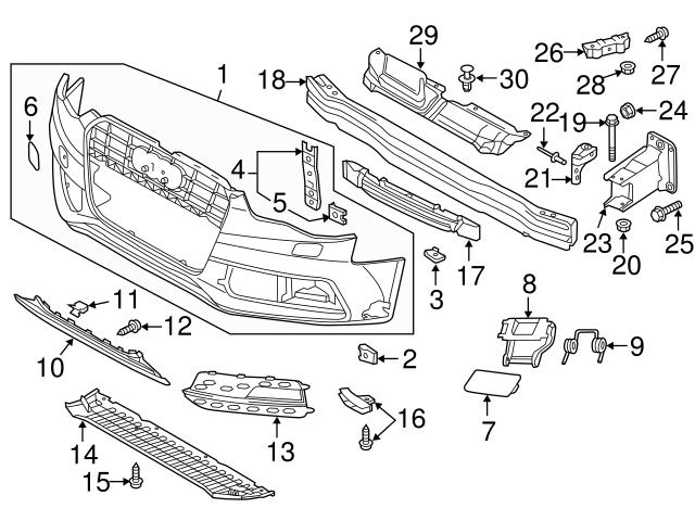 Genuine VW/Audi 8T0955276BGRU Headlight Washer Cover; Right - Audi ...