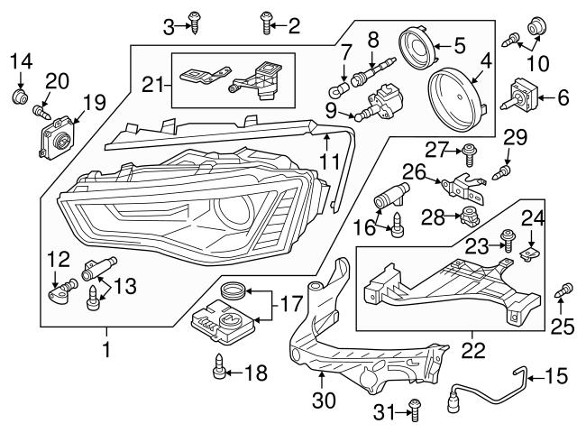 Genuine VW/Audi 8T0998472 Headlight Adjusting Screw; Right, Left - Audi ...