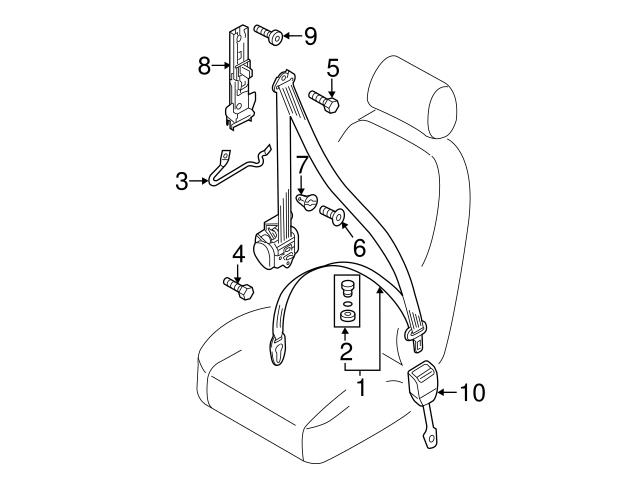 Genuine VW/Audi 8T8857833 Seat Belt Height Adjuster; Left, Right - Audi ...