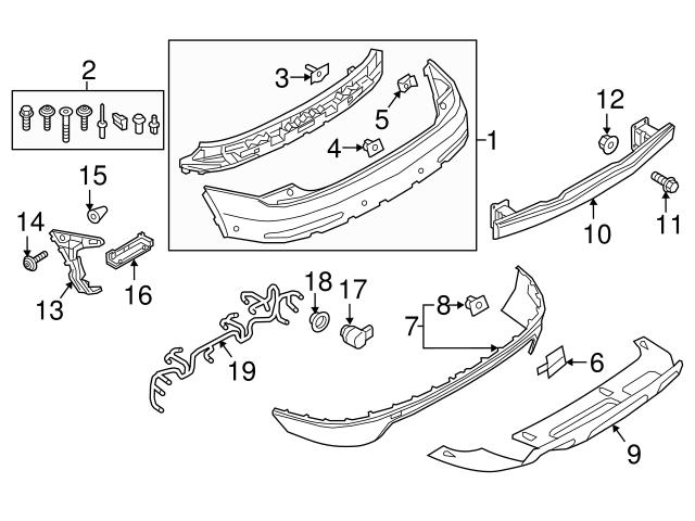 Genuine VW/Audi 8U0098627B Bumper Cover Hardware Kit - Audi ...