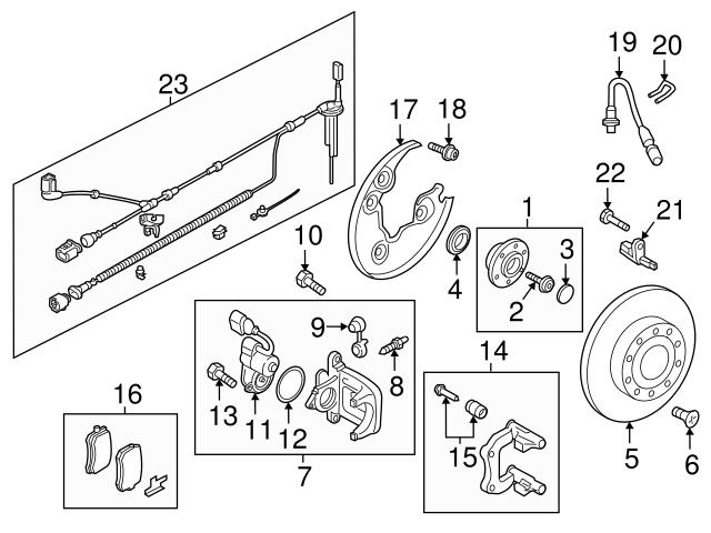 Genuine VW/Audi 8U0615403B Brake Caliper; Rear Left - Audi | AU8U0615403B