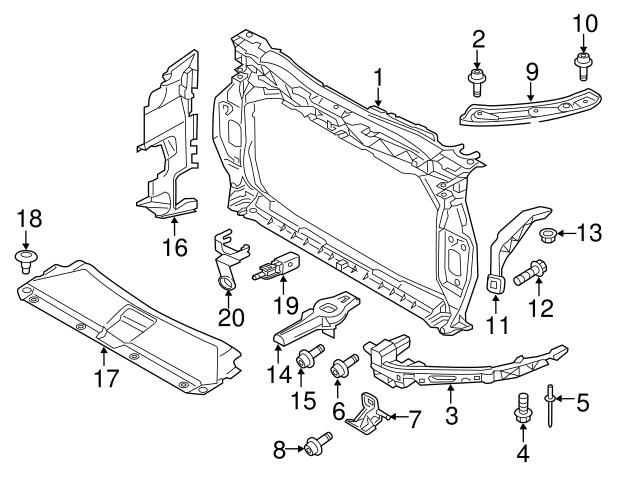 Genuine VW/Audi 8U0805527 Radiator Support Bracket; Left - Audi ...
