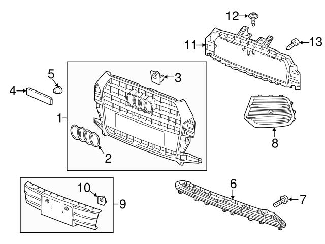Genuine VW/Audi 8U0807683C4U8 Grille - Audi | AU8U0807683C4U8