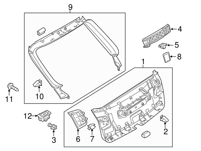 Genuine VW/Audi 8U08676584PK Tailgate Gap Cover; Right - Audi ...