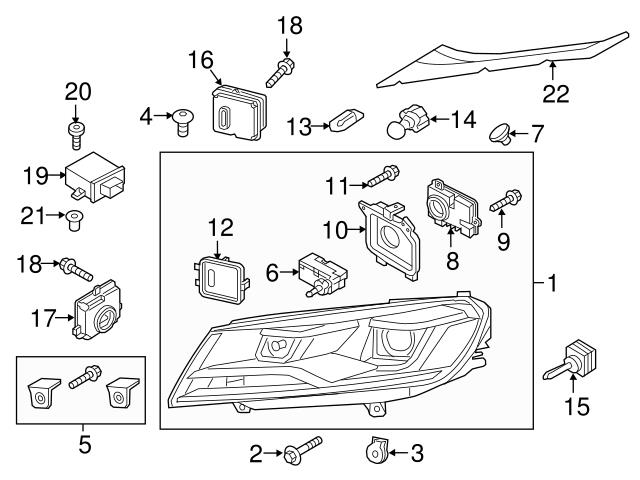 Genuine VW/Audi 8U0941329 Daytime Running Light Module; Left, Right ...