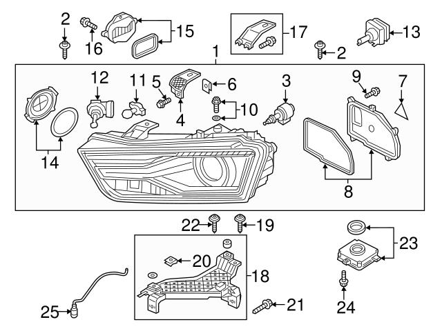 Genuine VW/Audi 8U0941475C Headlight Bulb, Standard; Right - Audi ...