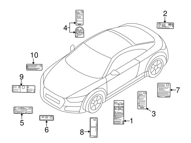 Genuine VW/Audi 8V0010504AA Emission Label - Audi | AU8V0010504AA