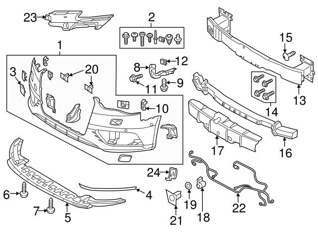 Genuine VW/Audi 8V0098623A Bumper Cover Hardware Kit - Audi | 8V0098623 ...