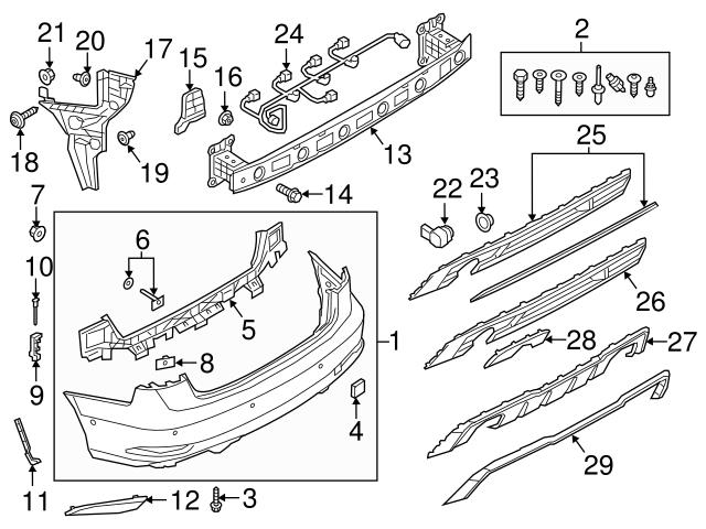 Genuine VW/Audi 8V0098627A Bumper Cover Hardware Kit - Audi | AU8V0098627A