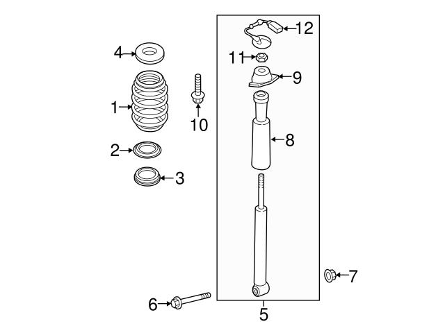 Genuine VW/Audi 8V0513353 Shock Absorber Mount; Left Upper, Right Upper ...