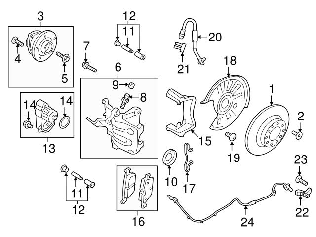 Genuine VW/Audi 8V0615423A Brake Caliper; Rear Left - Audi | 5Q0615423 ...