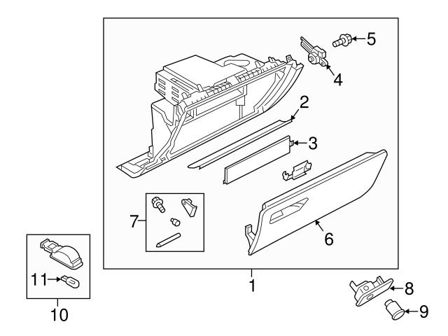 Genuine VW/Audi 8V1857131B6PS Glove Box Latch - Audi | AU8V1857131B6PS