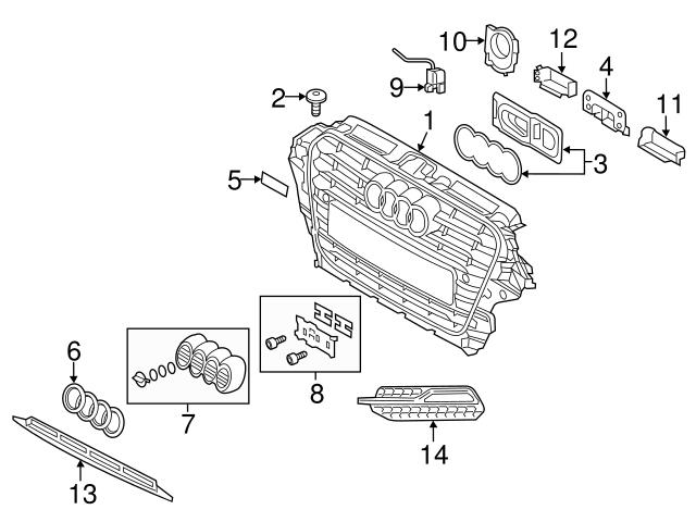 Genuine VW/Audi 8V38076479B9 Grille - Audi | AU8V38076479B9