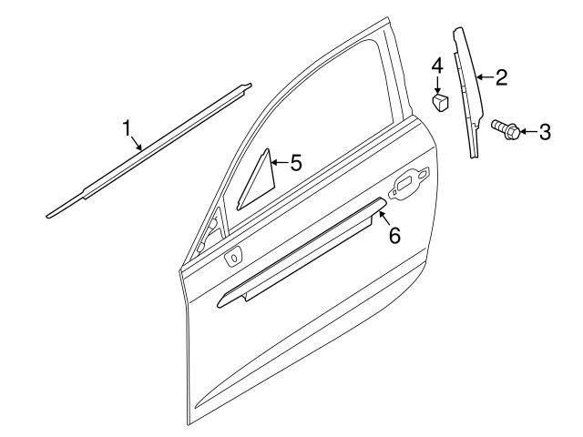 Genuine VW/Audi 8V48532832ZZ Door Belt Molding; Left - Audi ...