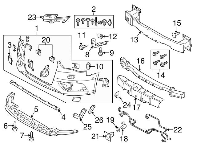 Genuine VW/Audi 8V5807410A Bumper Cover Reinforcement Bracket; Right ...