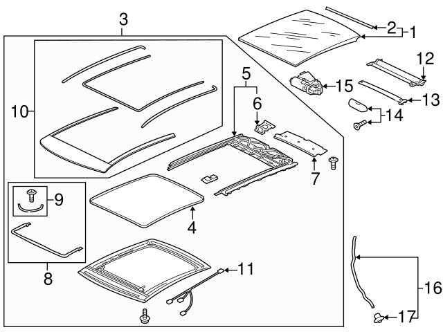 Genuine VW/Audi 8V5877155A Sunroof Guide Rail - Audi | 8V5877155 ...