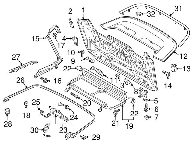 Genuine VW/Audi 8V7825406 Convertible Top Stowage Compartment Lid Seal ...