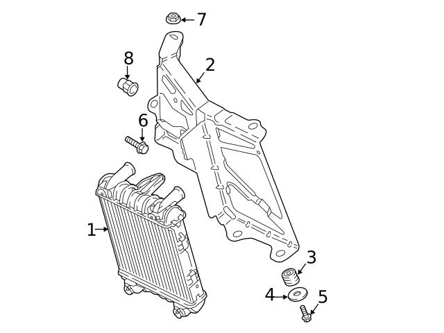 Genuine VW/Audi 8W0121261A Radiator Mount Bracket - Audi | AU8W0121261A