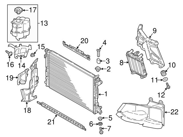 Genuine VW/Audi 8W0121333G Radiator Support Air Duct; Left - Audi ...