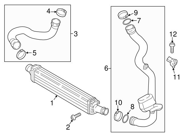 Genuine VW/Audi 8W0145673AL Turbocharger Intercooler Pipe; Left - Audi ...