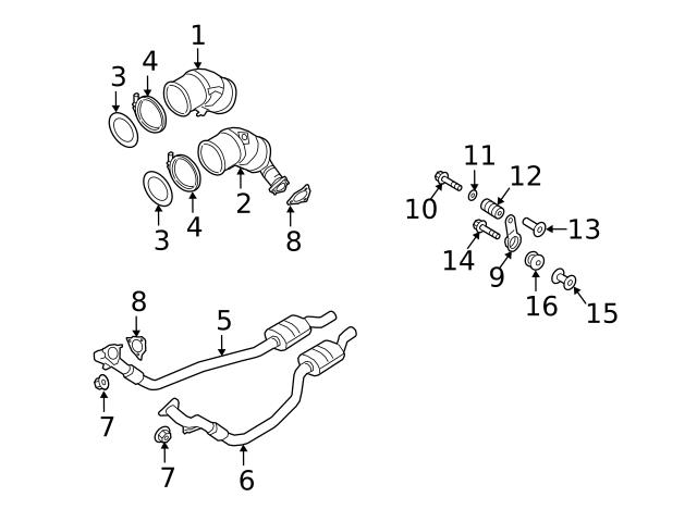 Genuine VW/Audi 8W0253115K Catalytic Converter Gasket; Rear Front, Left ...