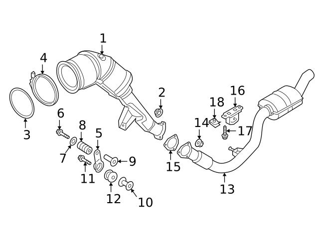 Genuine VW/Audi 8W0253725D Exhaust/Muffler Clamp; Left Front, Right ...