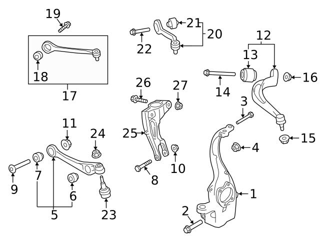 Genuine VW/Audi 8W0407509E Control Arm; Left, Front Left Upper Rearward ...
