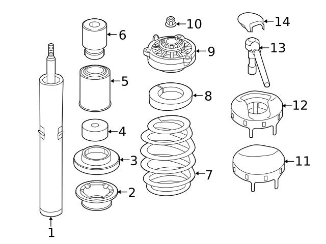 Genuine VW/Audi 8W0412377C Shock Absorber Mount; Left, Right - Audi ...