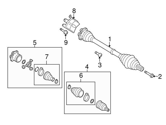 Genuine VW/Audi 8W0498099 CV Joint Kit; Left Outer, Right Outer - Audi ...