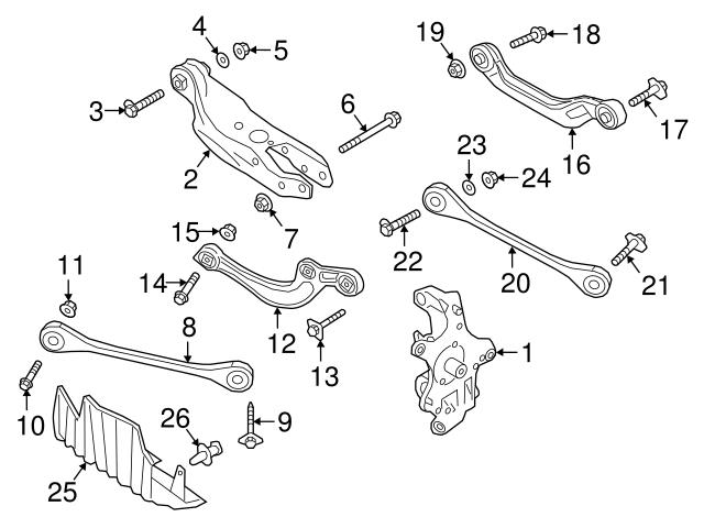 Genuine VW/Audi 8W0505398C Control Arm; Rear Right Upper Rearward ...